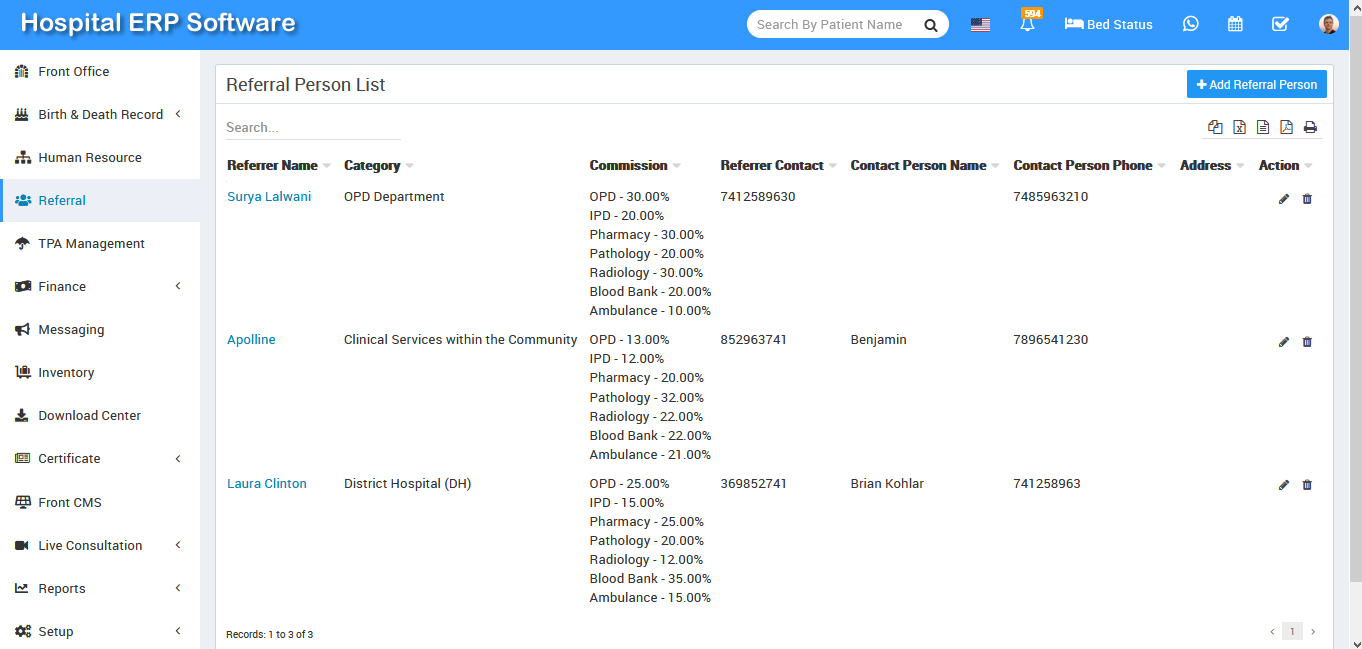 How to add Referral Person? - Hospital ERP Software : Hospital ...